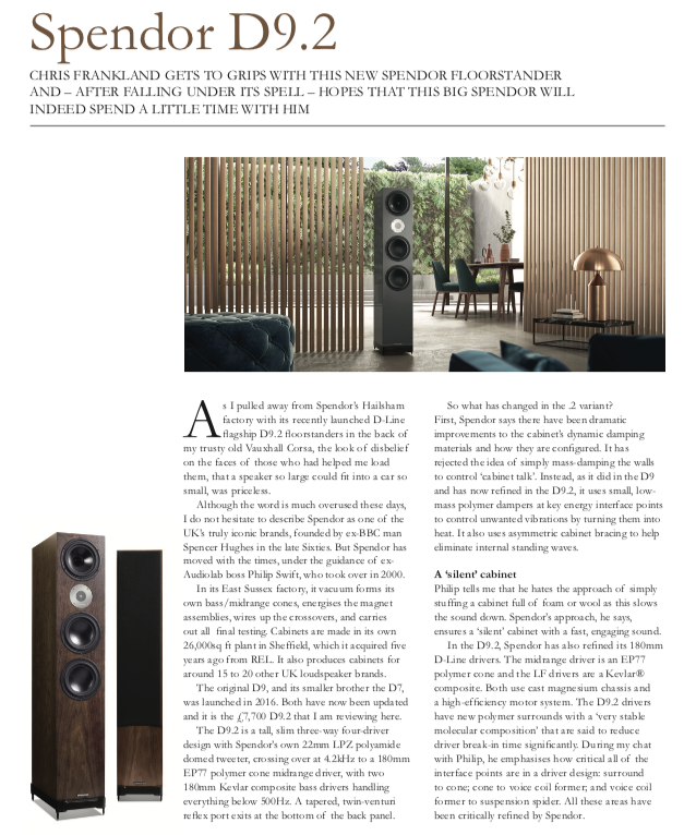 Spendor D9.2 • HiFi Critic – Spendor